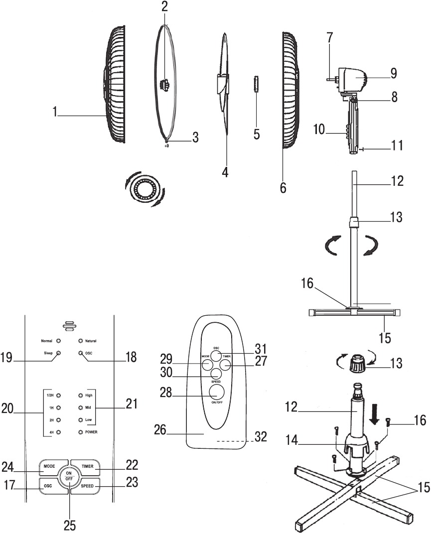 Vitek VT-1948 BK - Stand Fan Manual | ManualsLib