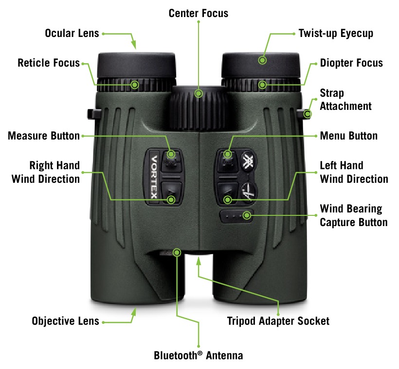 Vortex FURY HD 5000 AB - LRF302 10x42 Laser Rangefinding Binoculars ...