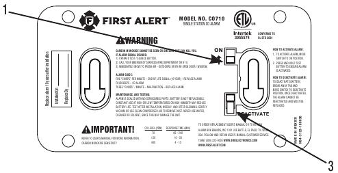 First Alert CO710 - Carbon Monoxide Alarm Manual | ManualsLib