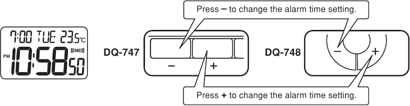 Casio DQ-747, DQ-748 - Alarm Clocks Manual | ManualsLib