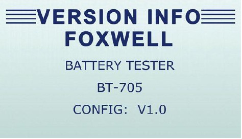 Foxwell BT-705 - Battery Analyzer Manual | ManualsLib
