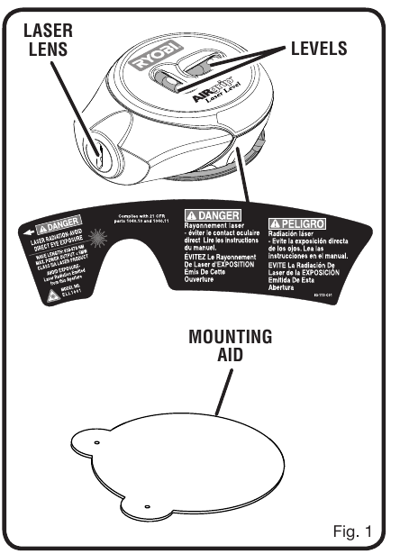 Ryobi ELL1001- Compact Laser Level with AirGrip Manual | ManualsLib