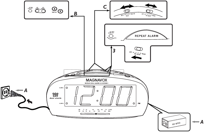 Magnavox MCR140 - Clock Radio Quick Start Guide | ManualsLib