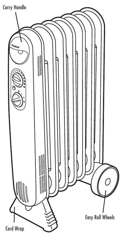 Holmes HOH2501 - 1500 Watt Compact Oil Filled Heater Manual | ManualsLib
