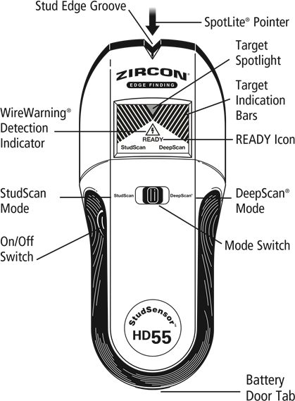Zircon StudSensor HD55 - Stud Finder Manual | ManualsLib