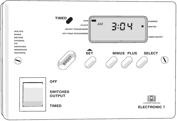 Horstmann Electronic 7 - Water Heating Control Installation | ManualsLib