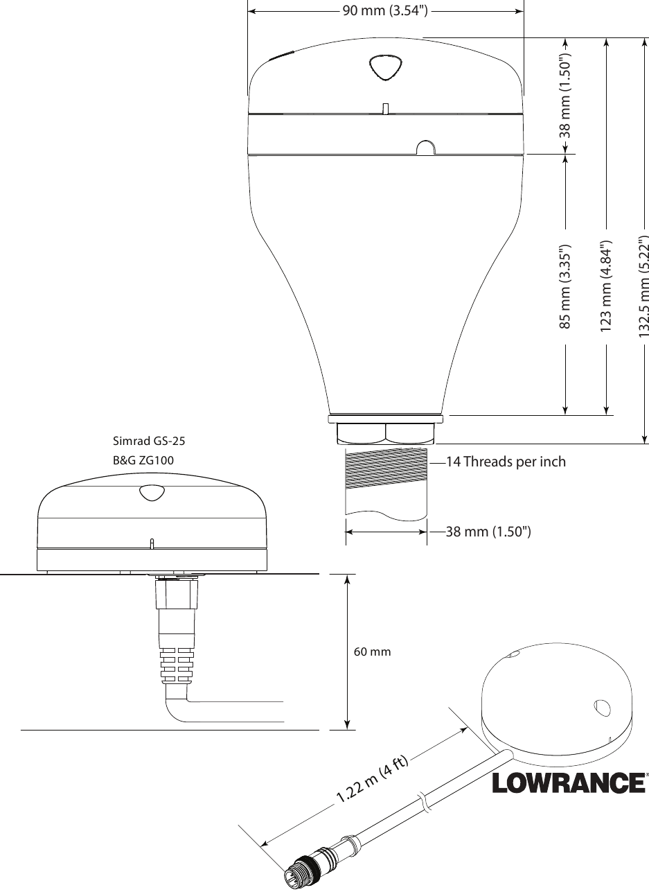 Lowrance Point-1, Simrad GS25, B&G ZG100 - GPS Antenna Installation ...