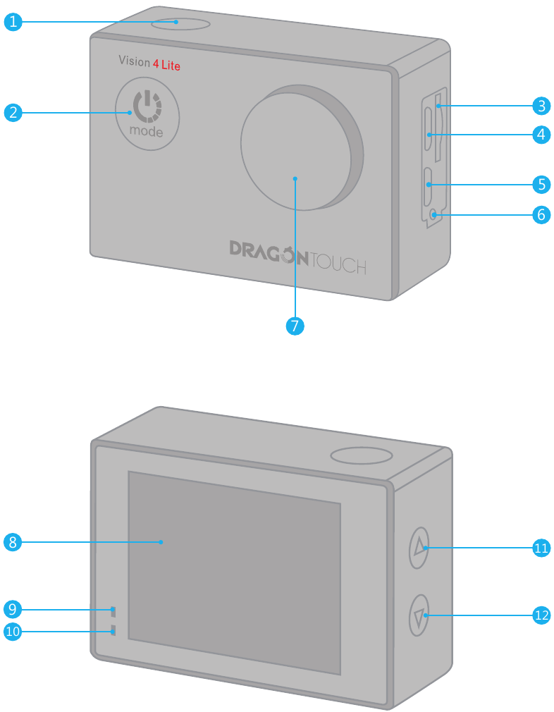 Dragon Touch Vision 4 Lite - Action Camera Manual | ManualsLib