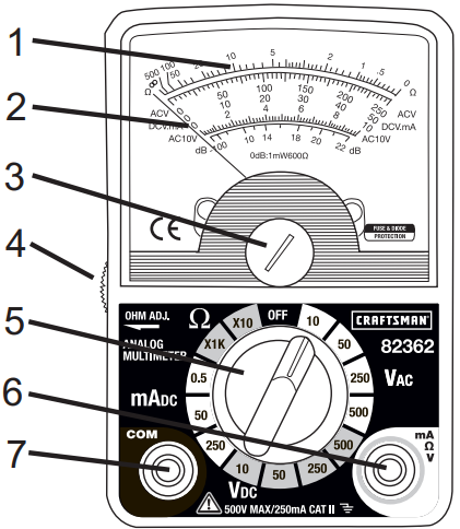 Craftsman 82362 - Analog Multimeter Manual | ManualsLib
