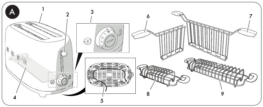 Smeg TSF01, TSF02 - 2 & 4 Slice Toaster Manual | ManualsLib