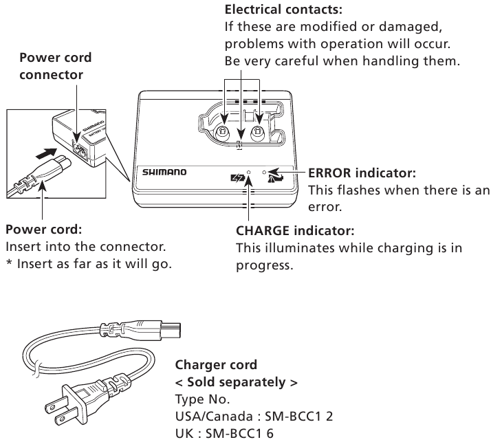 Shimano Ultegra SM-BCR1 - Battery Charger Manual | ManualsLib