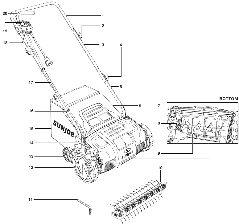 SunJoe AJ798E - Electric Lawn Scarifier & Dethatcher 12.6-INCH | 12-AMP ...