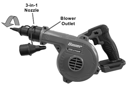 Bauer 1916C-B, 56416 - 20V Cordless Compact Workshop Blower Manual ...