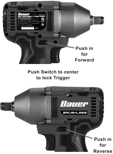 Bauer 2085C-BR, 2083CR-B, 58446, 58637 - 1/2 & 3/8 in. Impact Wrench ...