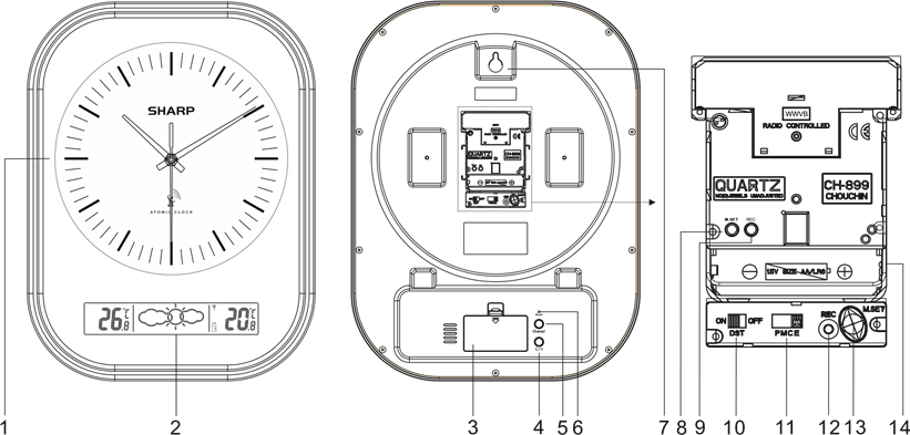 Sharp SPC1100 - Atomic QA Wall Clock Instructions Manual | ManualsLib
