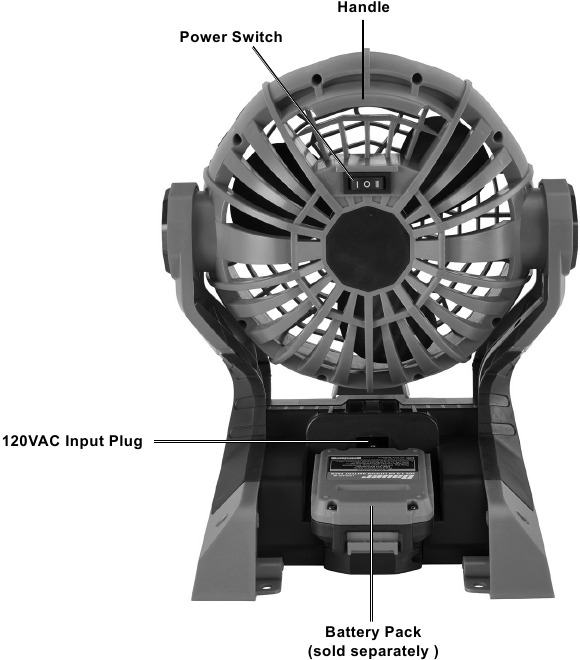 Bauer 1959C-B, 56268 - 20V/120V Cordless Dual Power Fan Manual | ManualsLib