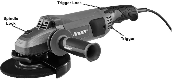 Bauer 1962E-B, 57003 - 7 in. Trigger Grip Angle Grinder Manual | ManualsLib