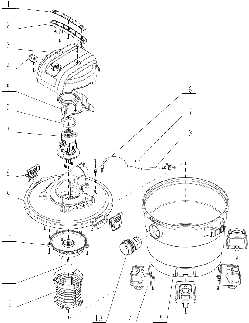 Bauer 1952E-B9, 56202 - 4.5 Peak Horsepower Wet/Dry Vacuum Manual ...