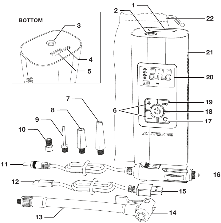 AutoJoe ATJ-CA100 - Cordless Digital Inflator Manual | ManualsLib