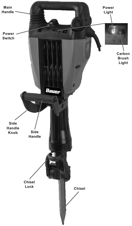 Bauer 1632E-B, 64276 - 1-1/8 in. Hex Lower Wall Breaker Hammer Manual ...