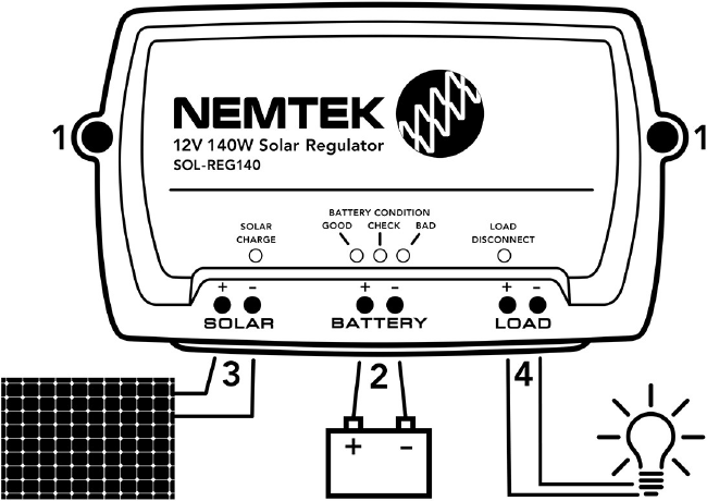 Nemtek SOL-REG140 - 140W Solar Regulator Manual | ManualsLib