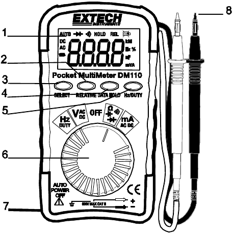 Extech Instruments DM110 - Pocket Multimeter Manual | ManualsLib