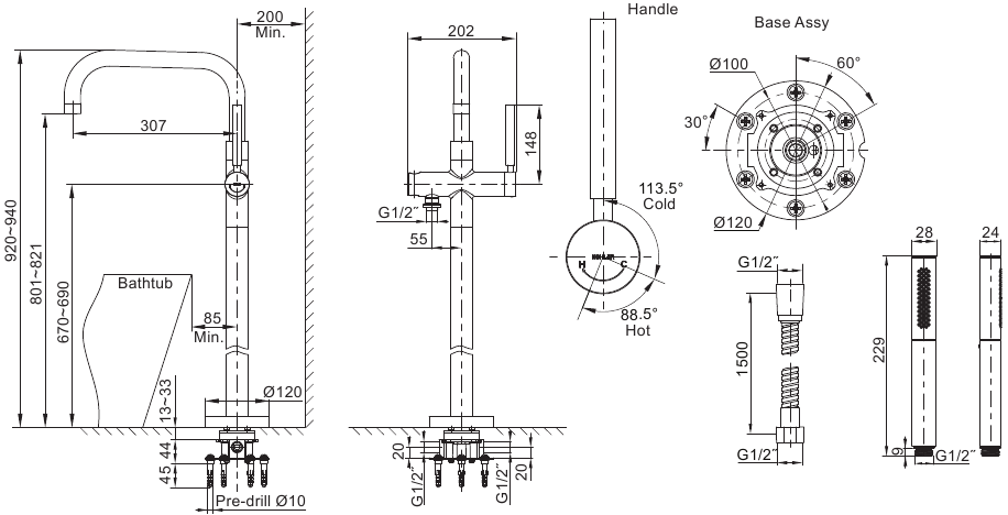 Kohler PURIST 10129T-4 - Floor-Mount Bath & Shower Faucet Installation ...