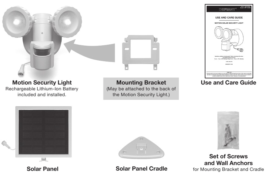 Defiant DFI-0452-WH - Motion Security Light Quick Start Guide | ManualsLib