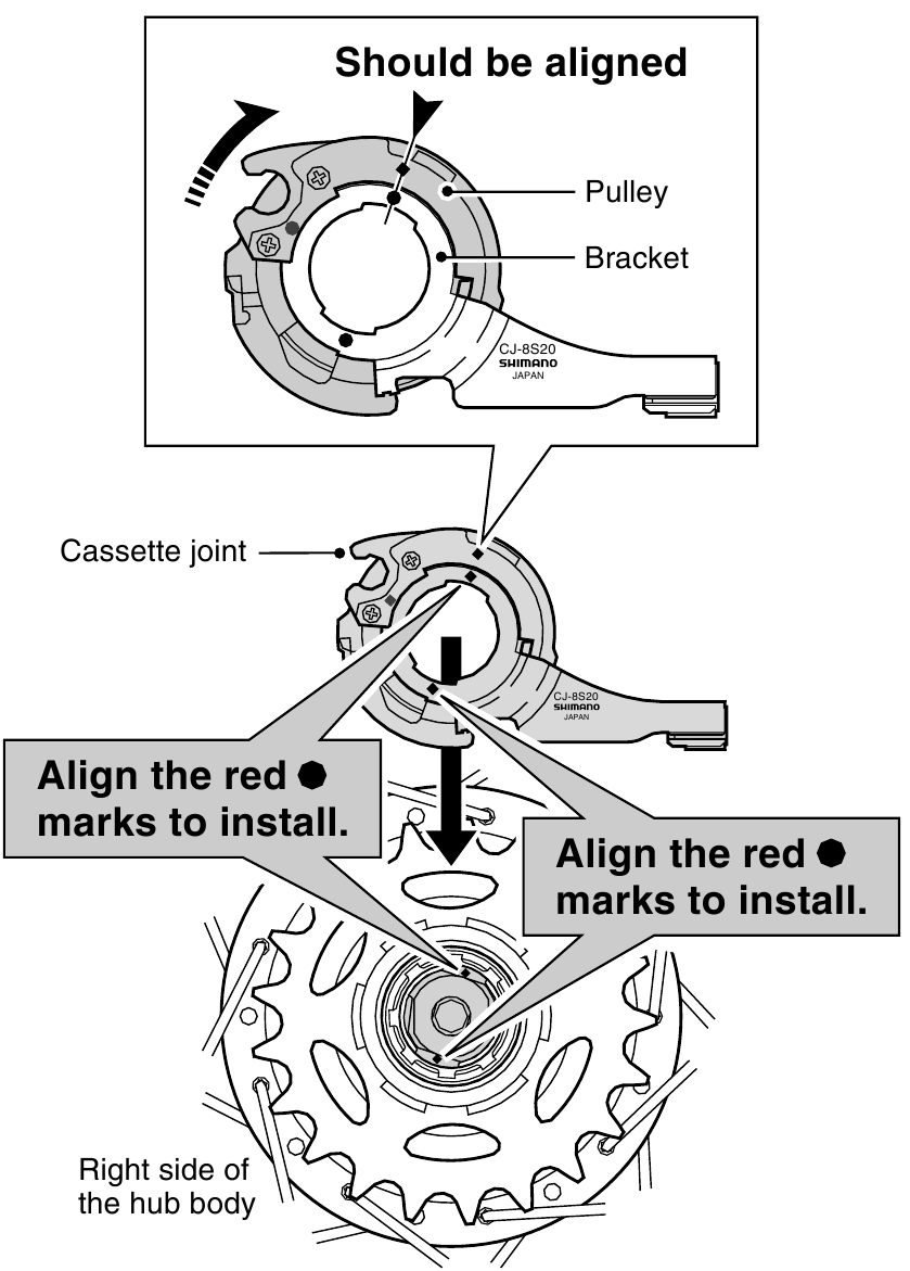 Shimano SG-8R20, SG-8R25, CJ-8S20 - Inter-8 Hub And Cassette Joint ...