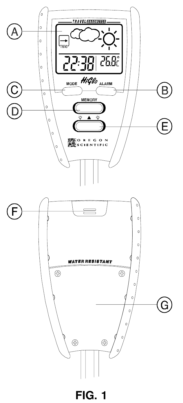Oregon Scientific EB312E - Electronic Travel Barometer Manual | ManualsLib