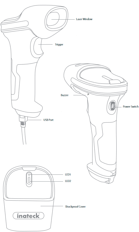 Inateck P6 - 2.4GHz Wireless Barcode Scanner with 60m Range Manual ...