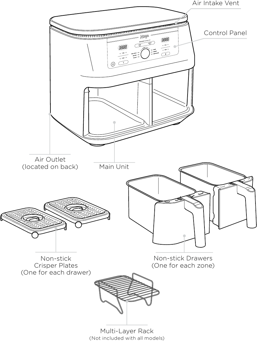 Ninja Foodi MAX AF400UK - Dual Zone 9.5L Air Fryer Manual | ManualsLib