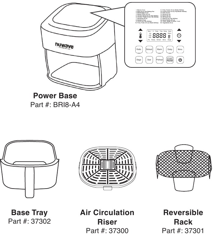 NuWave Brio 7.25Q - Digital Air Fryer 6-Qt Manual | ManualsLib