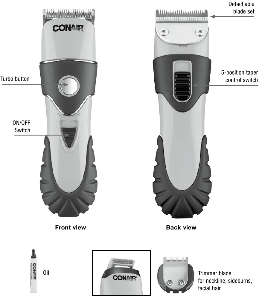 Conair HCT420R - 2-in-1 Clipper Detailer Manual | ManualsLib