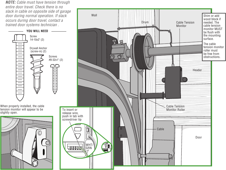 Chamberlain RJO70 - Wall Mount Garage Door Opener Installation Manual ...