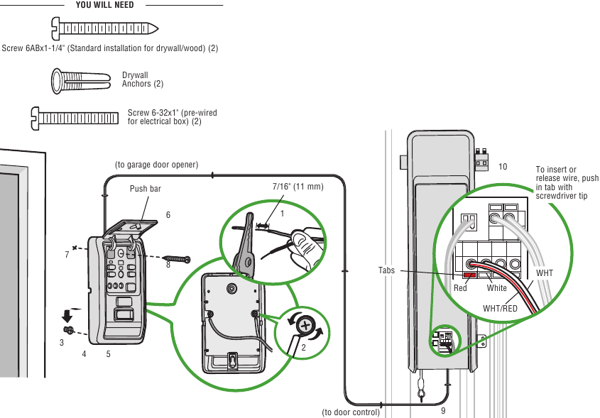 Chamberlain RJO70 - Wall Mount Garage Door Opener Installation Manual ...