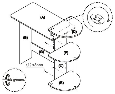 Furinno 11181 - Compact Computer Desk Assembly Manual | ManualsLib
