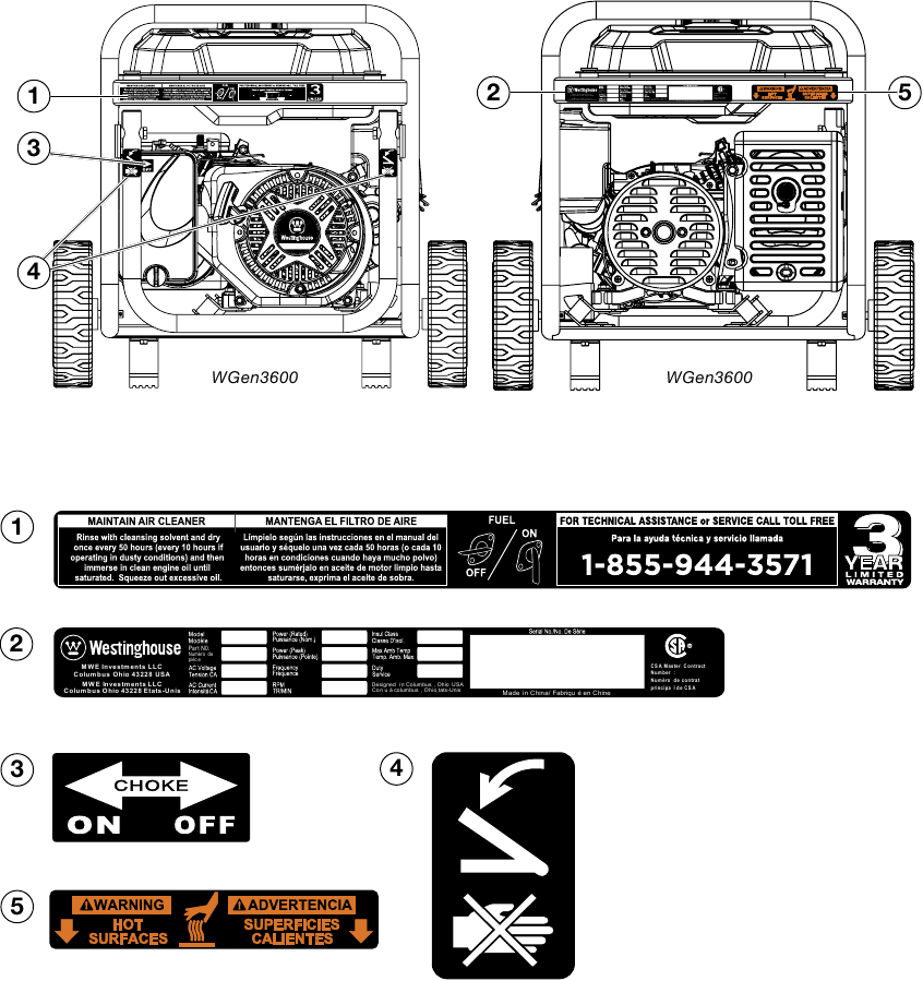 Westinghouse WGen2000, WGen3600, WGen3600v - Portable Generators Manual ...