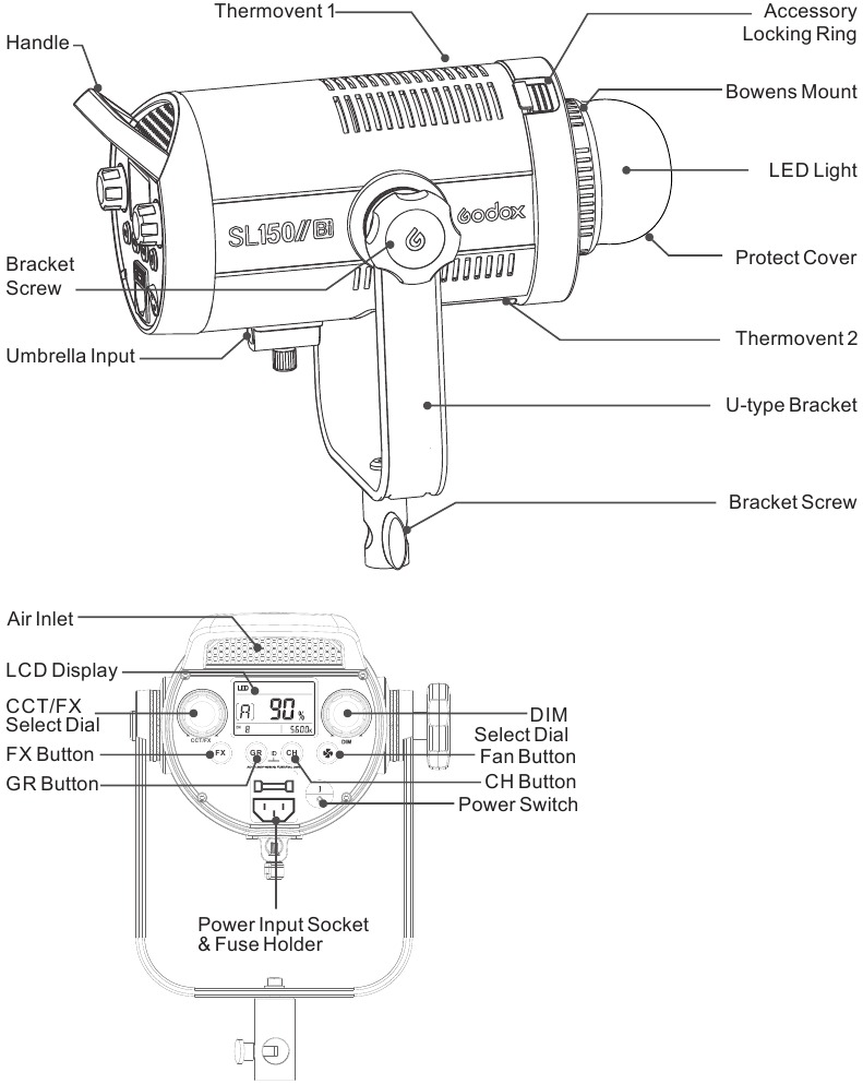 Godox SL150II Bi - Bi-color LED Video Light Manual | ManualsLib