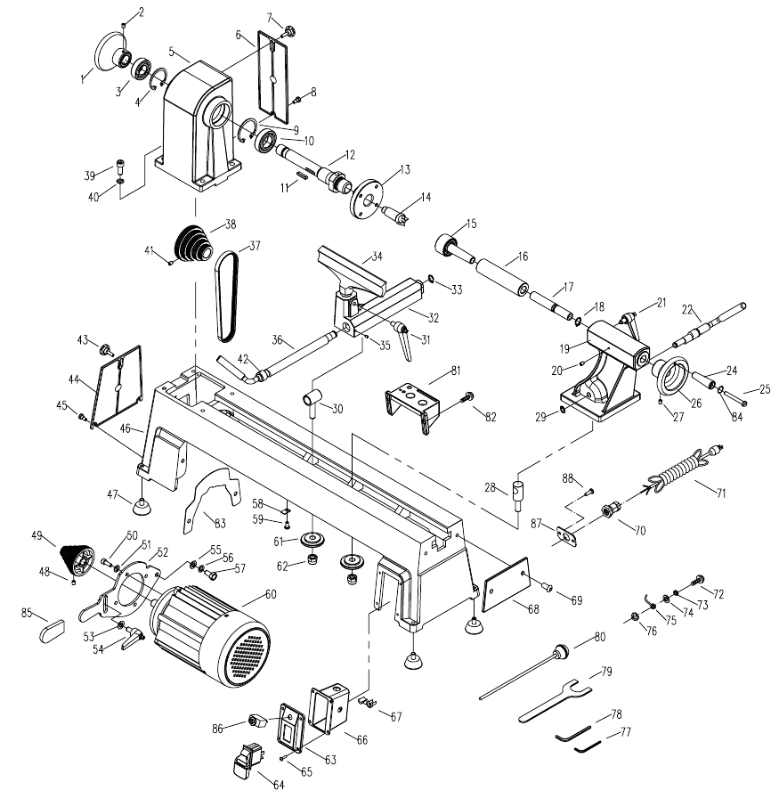 WEN LA3424 - 4.5-Amp 12-Inch by 18-Inch 5-Speed Benchtop Wood Lathe Manual | ManualsLib