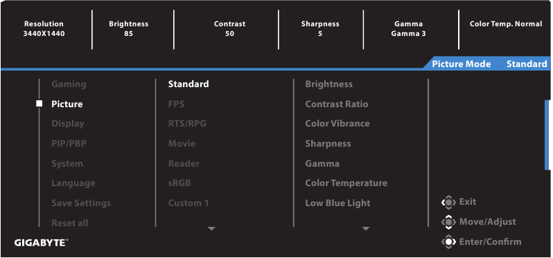 GIGABYTE G34WQC A - Gaming Monitor Manual | ManualsLib