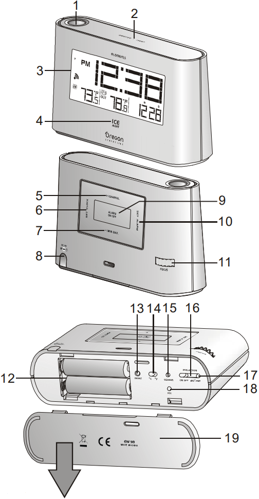 Oregon Scientific EW98 - Projection Alarm Clock Manual | ManualsLib