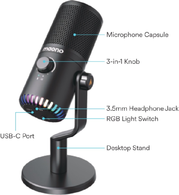 Maono DM30 - Programmable USB Condenser Microphone Manual | ManualsLib