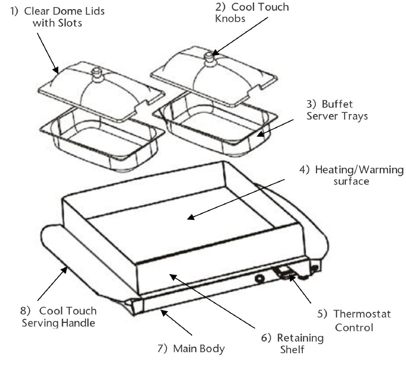 Elite Gourmet EWM-6122 - 5QT. STAINLESS STEEL BUFFET SERVER WITH ...