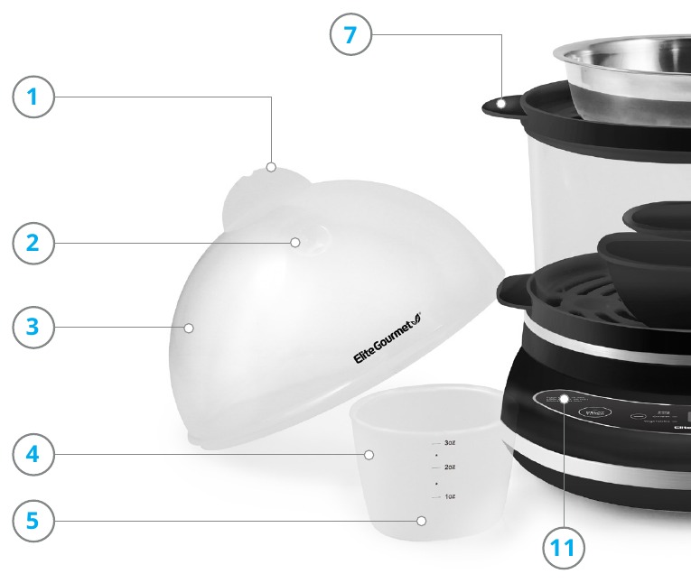 Elite Gourmet EGC314B - 14-Egg Programmable Easy Egg Cooker, Steamer ...