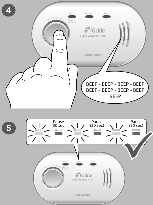 Kidde K5CO, K5DCO - Battery Carbon Monoxide Alarm Manual | ManualsLib