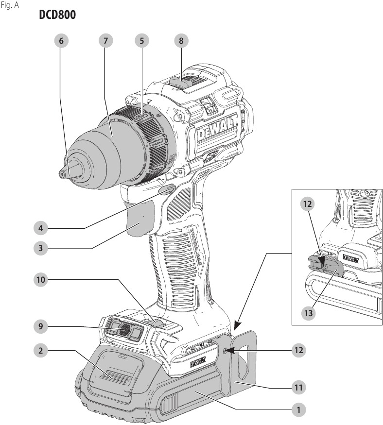 DEWALT DCD800, DCD800B, DCD805, DCD805B, DCD805D2 - 20V Max Compact 1/2 ...
