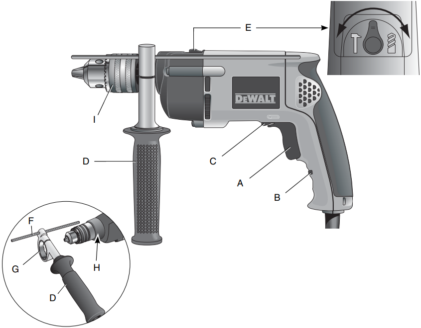 DEWALT DW511 - 1/2" (13 mm) Heavy-Duty Hammerdrill Manual | ManualsLib