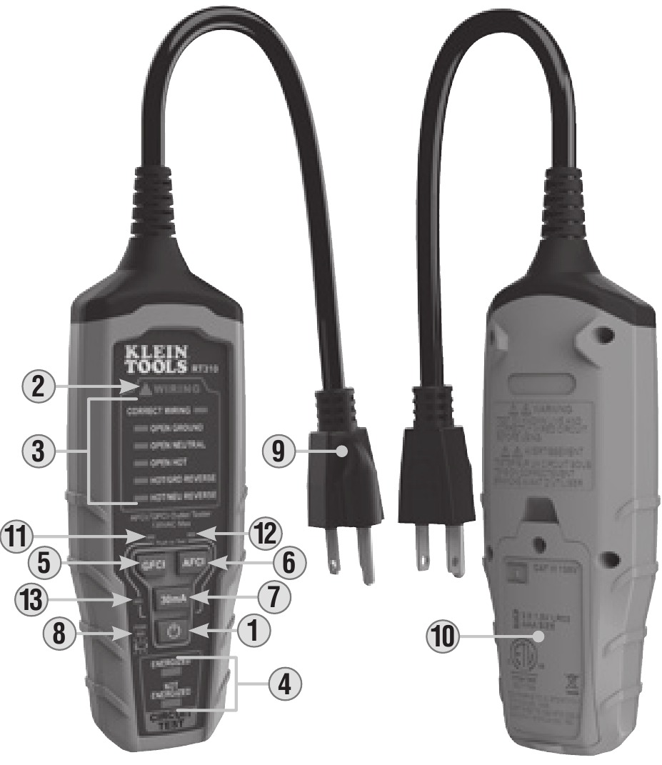 Klein Tools RT310 - AFCI / GFCI Outlet Tester Manual | ManualsLib