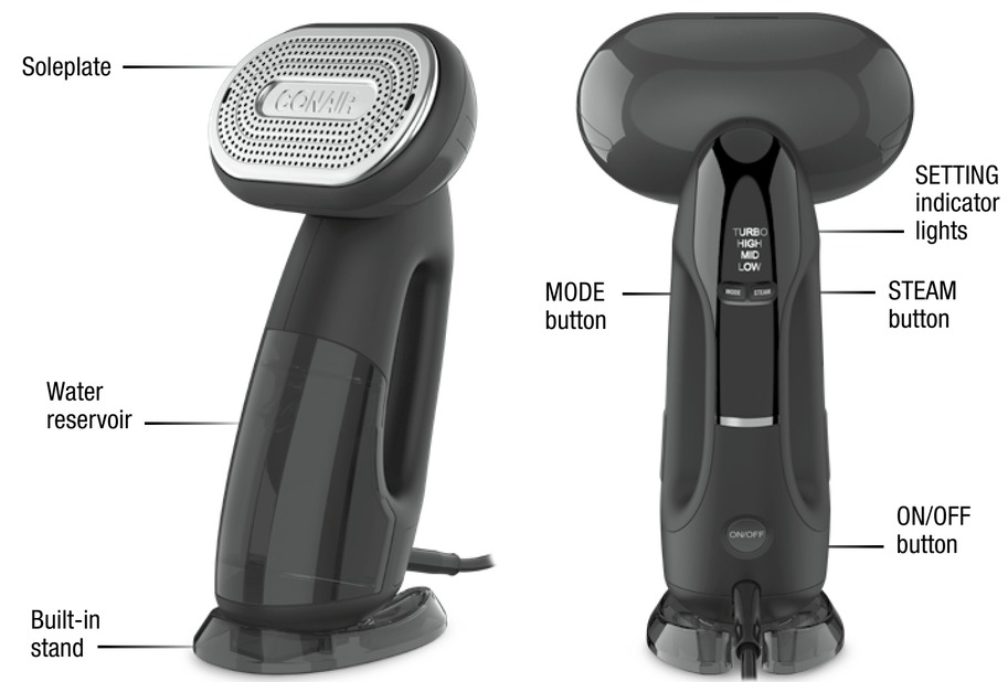 ConAir GS108 - Turbo Extreme Steam Handheld Steamer Manual | ManualsLib